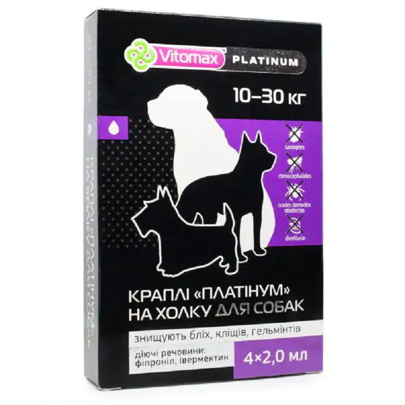 Капли на холку Платинум для собак 10-30 кг №4 Vitomax | ВетАптека ...